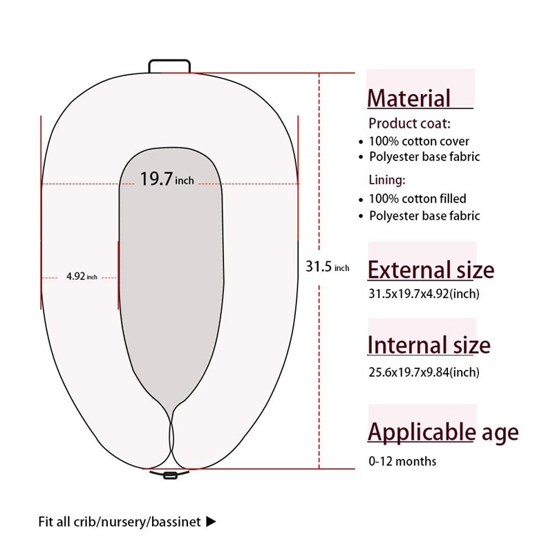 FBIL-Baby Lounger, Portable Super Soft 100% Cotton... – Grandado