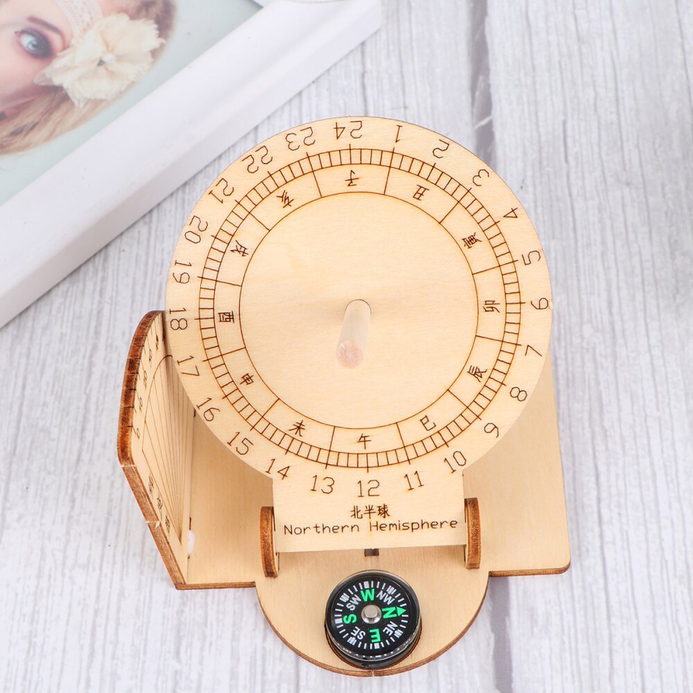 1pc Equatorial Sundial Clock Wooden Scientific Mod... – Grandado