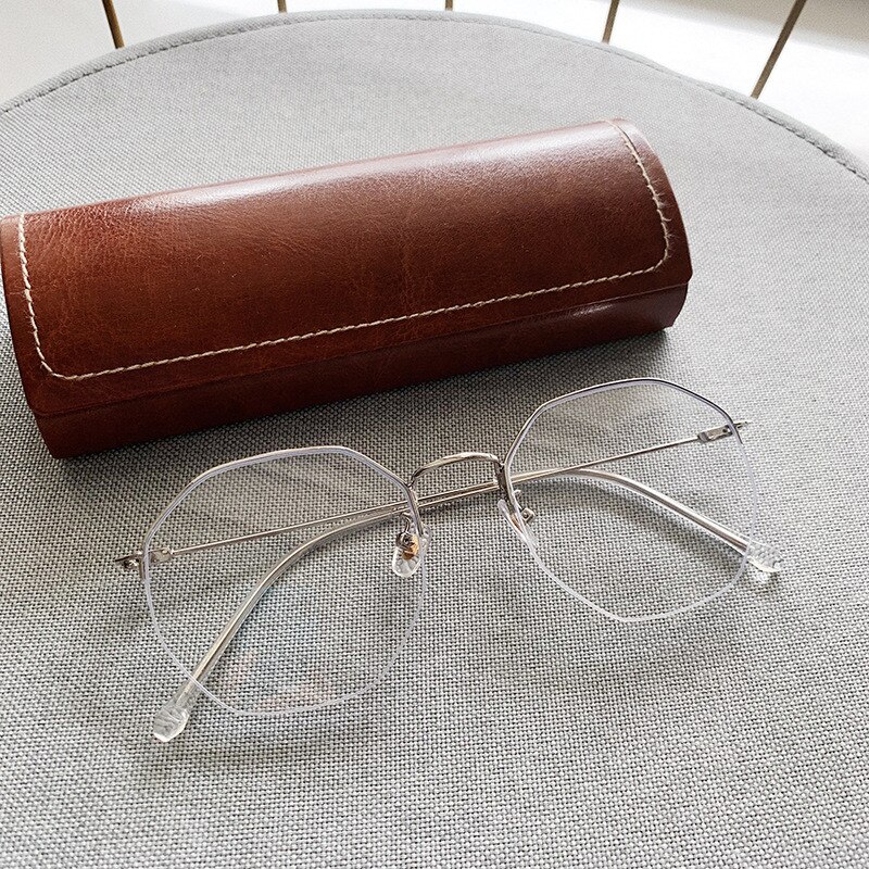 VWKTUUN Half Frame Round Metal Glasses Frame Women... – Grandado