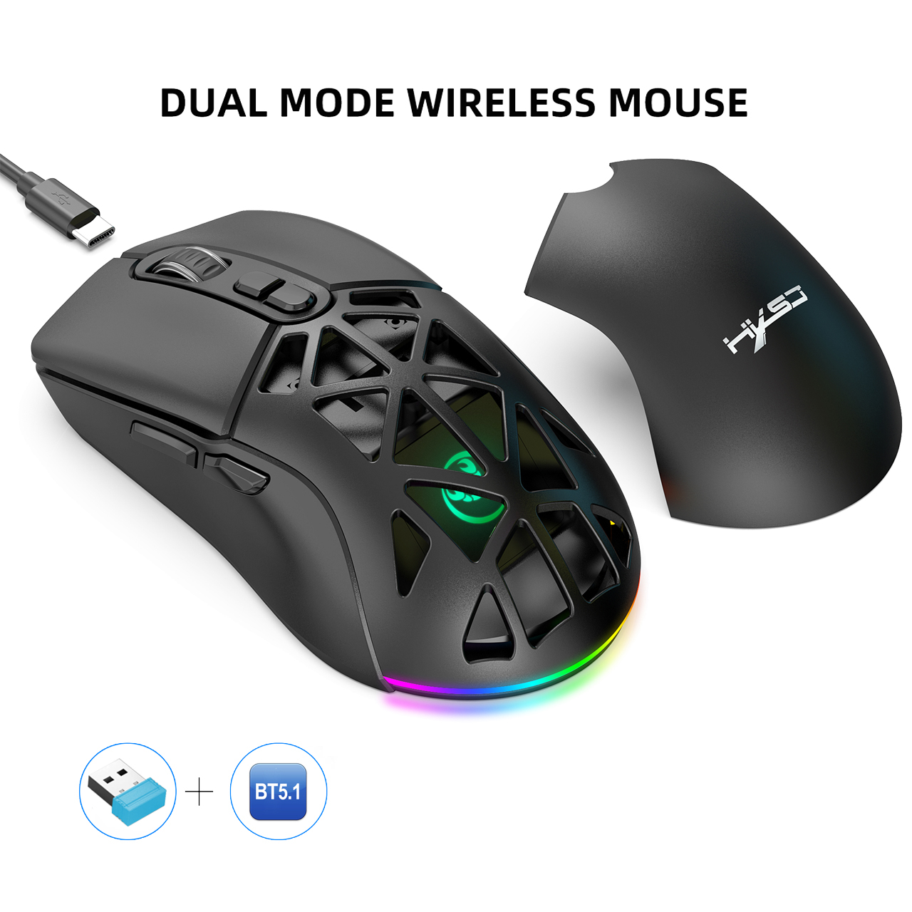 2024 HXSJ T26 dual cover holle ergonomische RGB 65... – Grandado