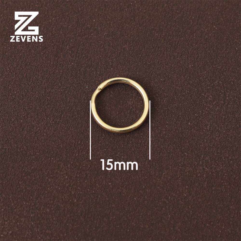 ZEVENS 10 pcs Solid Brass Key Ring Round Flat Styl... – Vicedeal