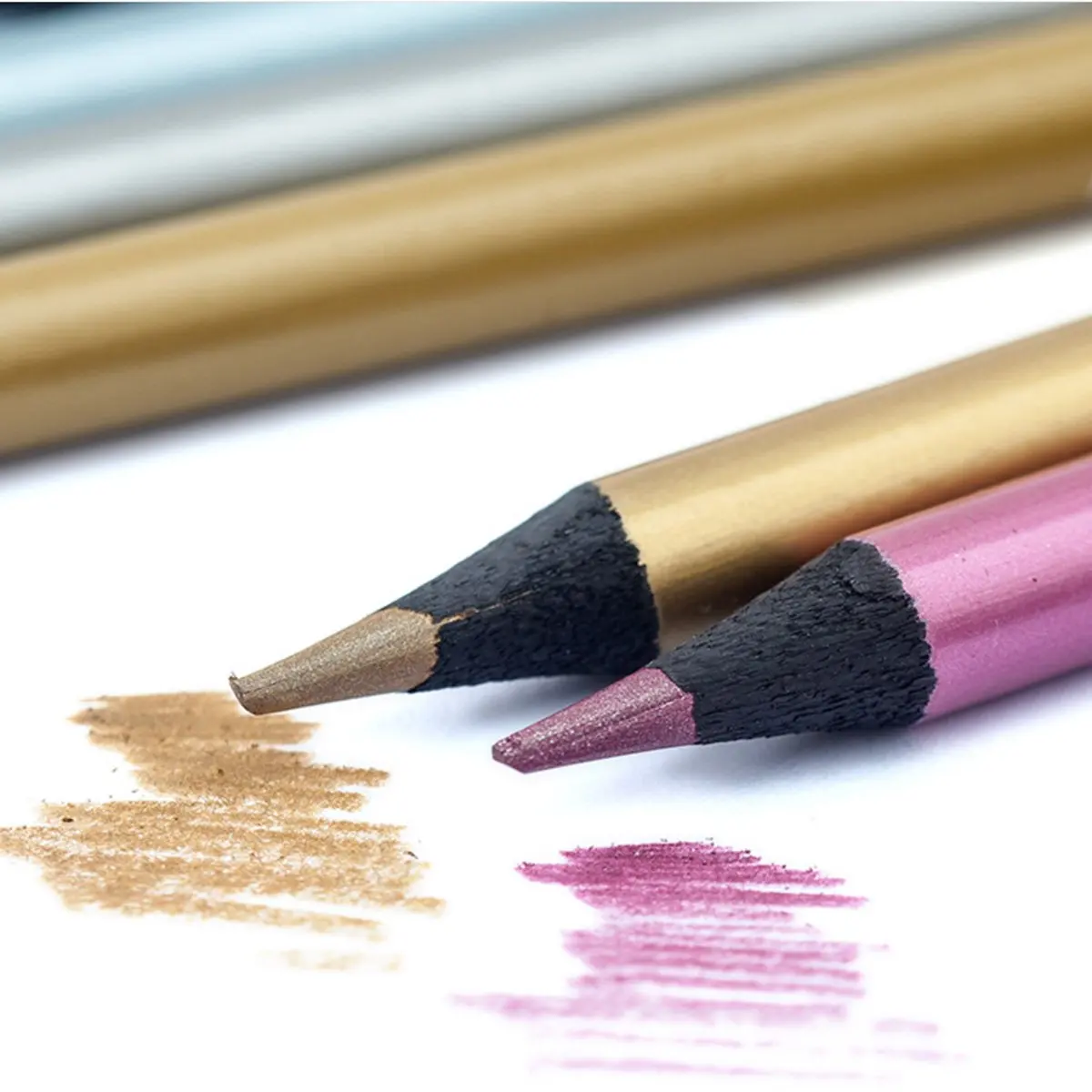 12 Color Metallic Colored Pencils Drawing Sketchin... – Grandado