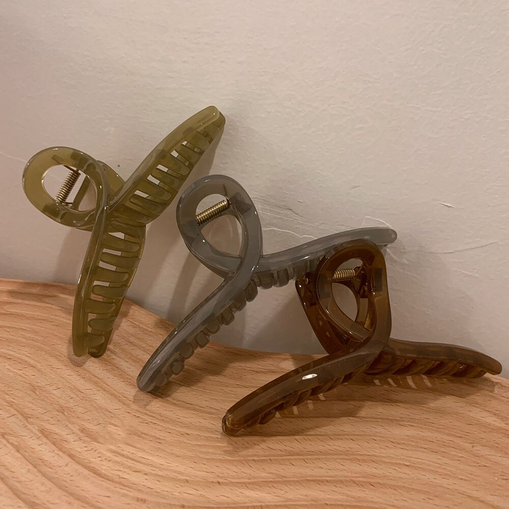 Haar Clip Acryl Haar Klauw Jelly Kleur Grote Trans... – Grandado