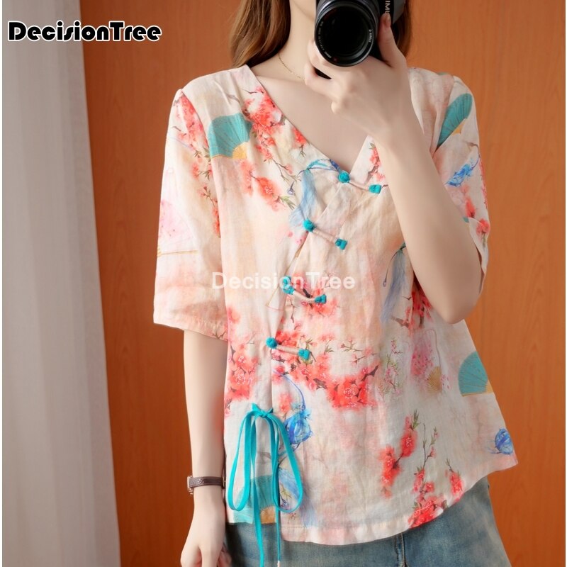 chinese traditional women vintage floral print qip... – Grandado