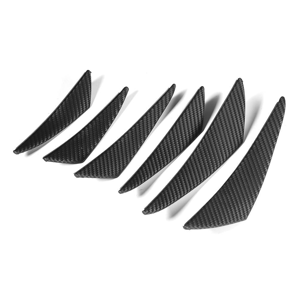 6pcs Carbon Fiber Texture Car Bumper Fin Canard Sp... – Grandado