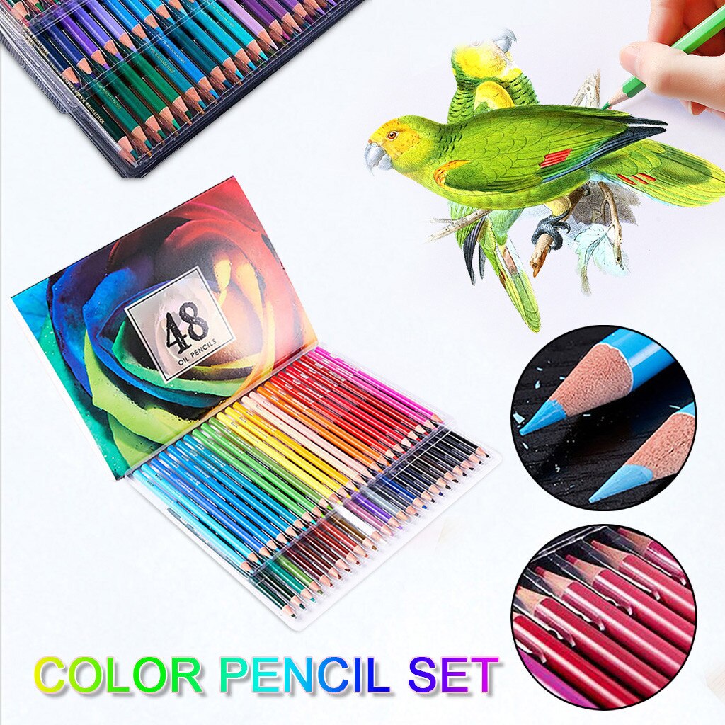 Adults Kid 48/72 Color Colored Pencils Set Brush A... – Grandado