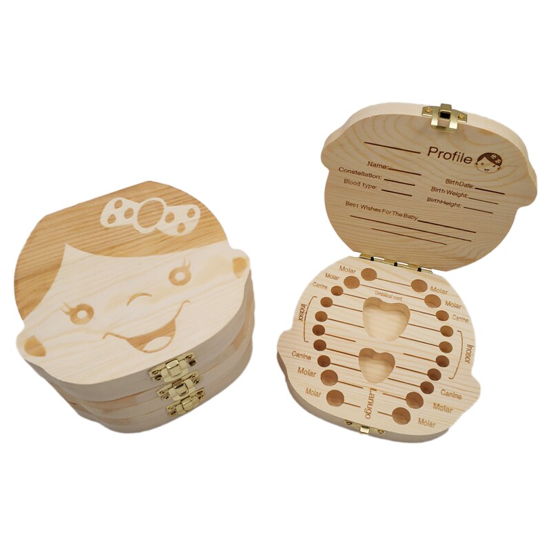 Houten Baby Kids Tand Opbergdoos Tanden Navelstren... – Vicedeal