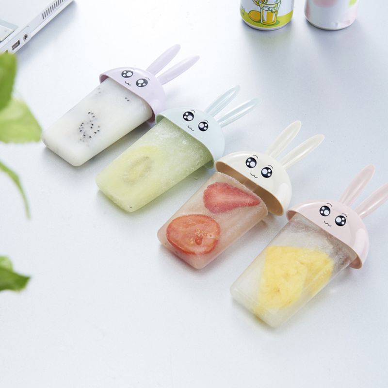 4 Grid Rabbit Popsicle DIY Ice Cream Molds Cool Fr... – Grandado