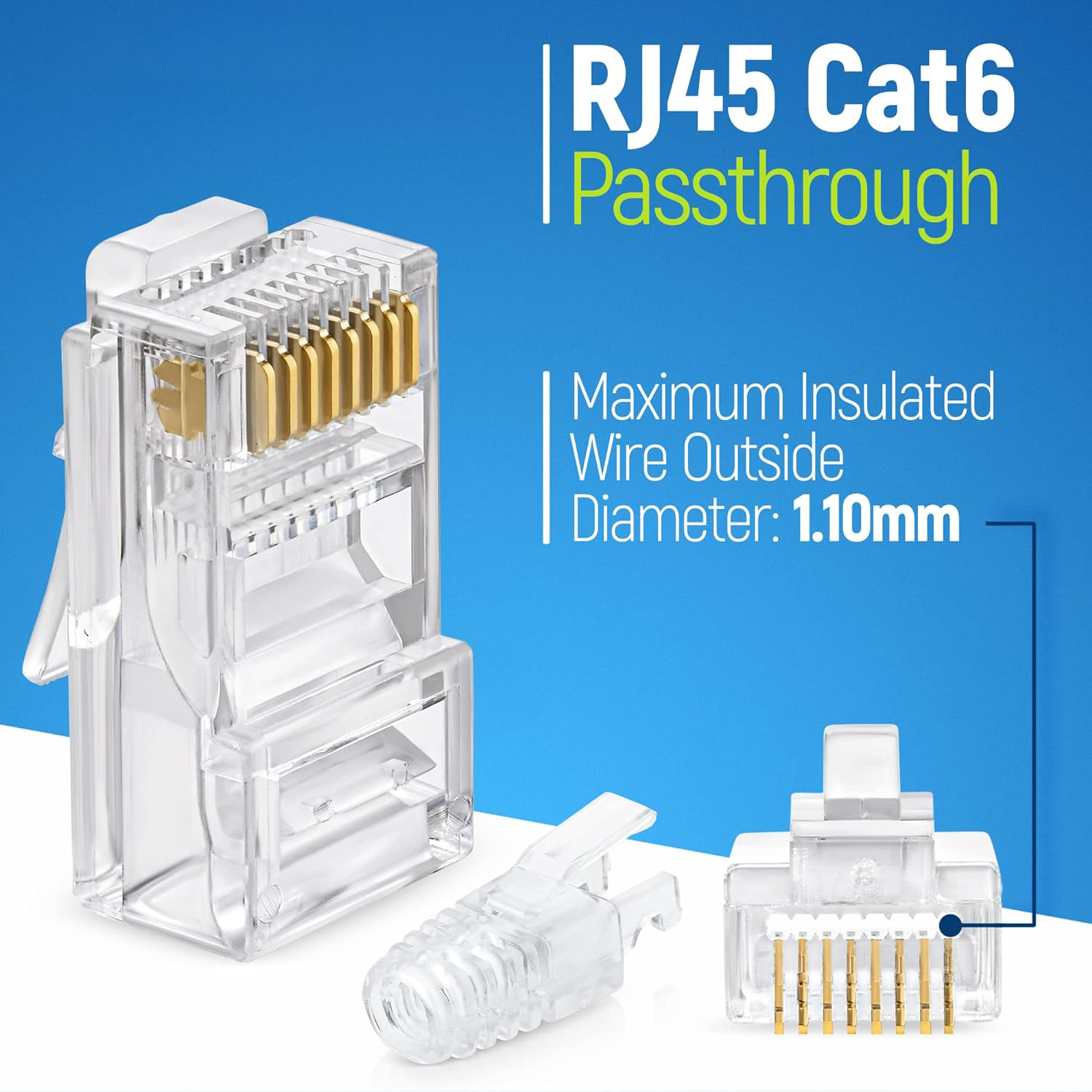 ZoeRax RJ45 Cat6 Pass Through Connectors and Strai... – Grandado