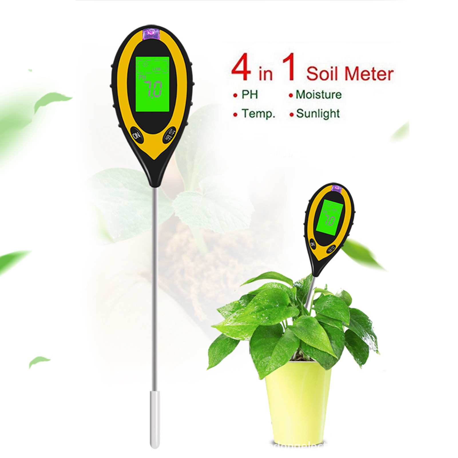 Soil pH Tester 4 in 1 PH Light Moisture Acidity Te... – Vicedeal