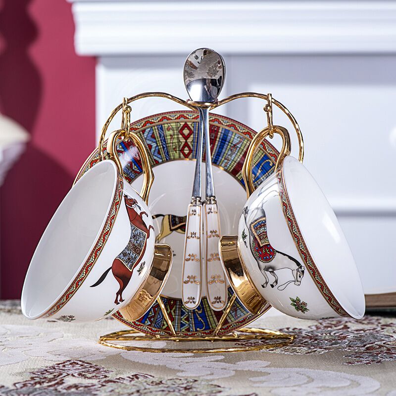 Coffe Cups Set Ceramic Mug Porcelain Teaware Luxur... – Grandado