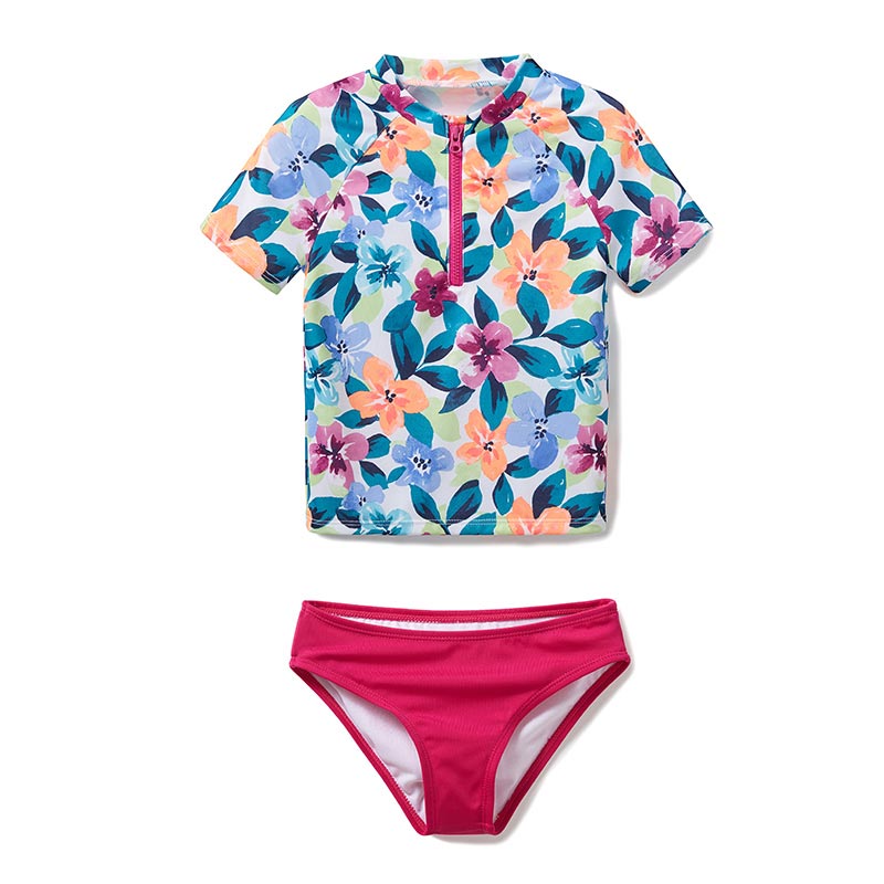 Girls swimming girls two-piece printed bathing sui... – Grandado