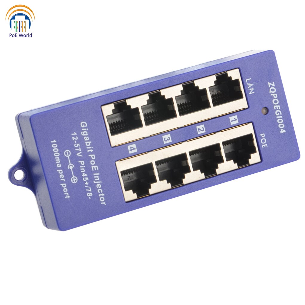 Mode B Gigabit Poe Injector 4 Port 1000Mbps Poe Pa... – Grandado