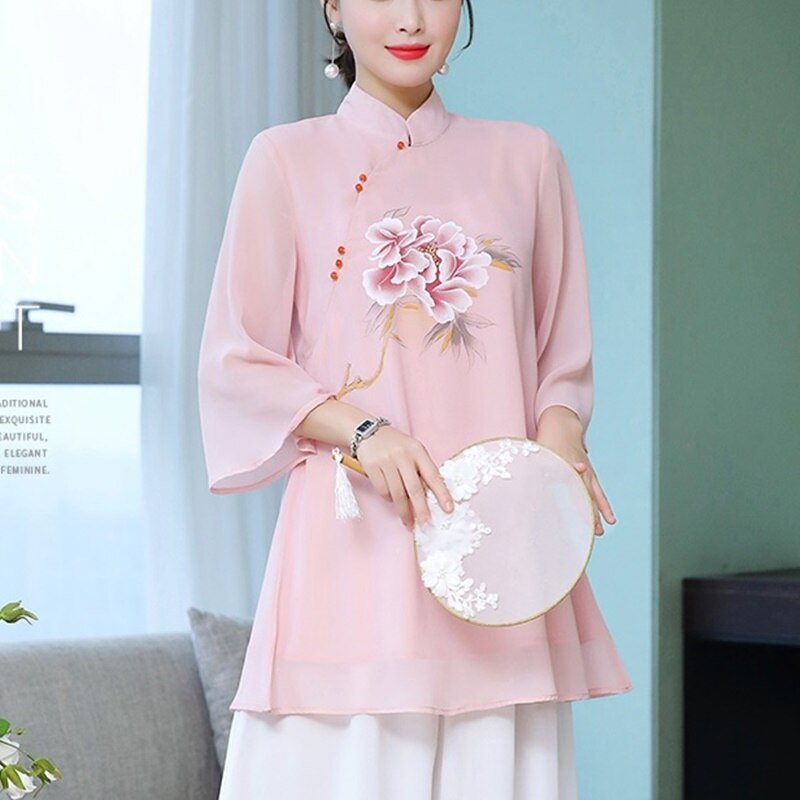 Chinese Tops For Woman Traditional Chinese Ink Pai... – Vicedeal