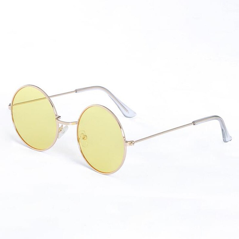 Brand Colors Yellow Round Sunglasses Driving Luxur... – Grandado