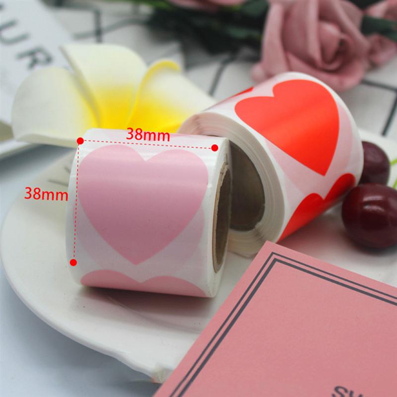 2 Roll Valentine Day Stickers Heart Shape Label Se... – Grandado
