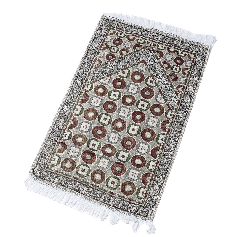 Red Mosque Pattern Muslim Prayer Mat Tassel Floor ... – Grandado