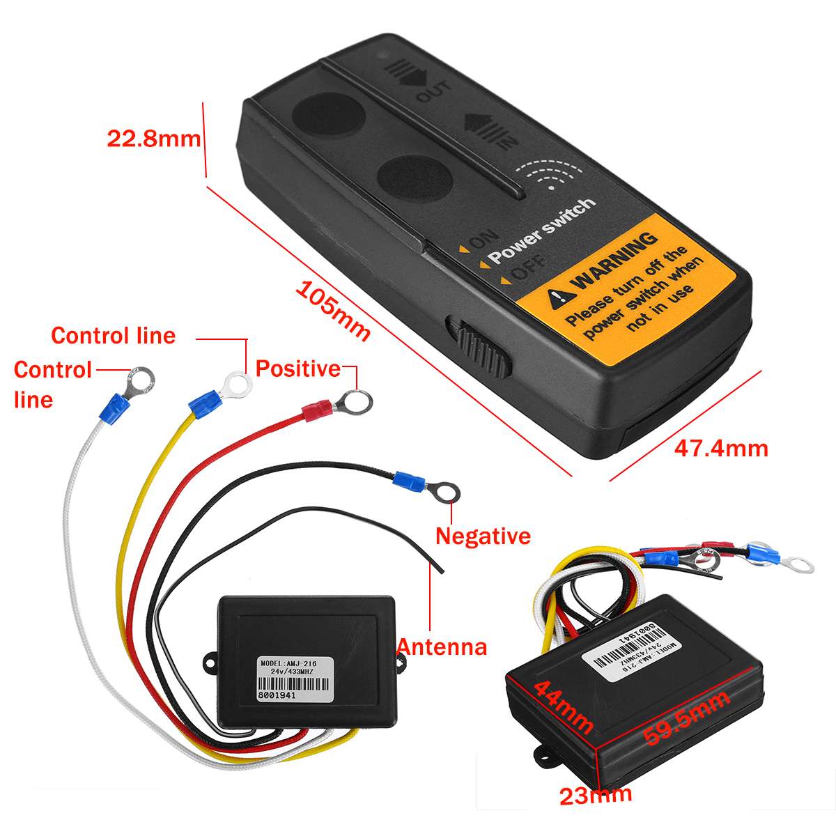 2.4G 24V 50m Digital Wireless Winches Remote Contr... – Vicedeal