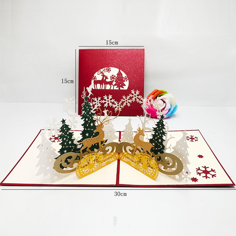 LED Light Music 3D Pop Up Greeting Cards Christmas... – Grandado