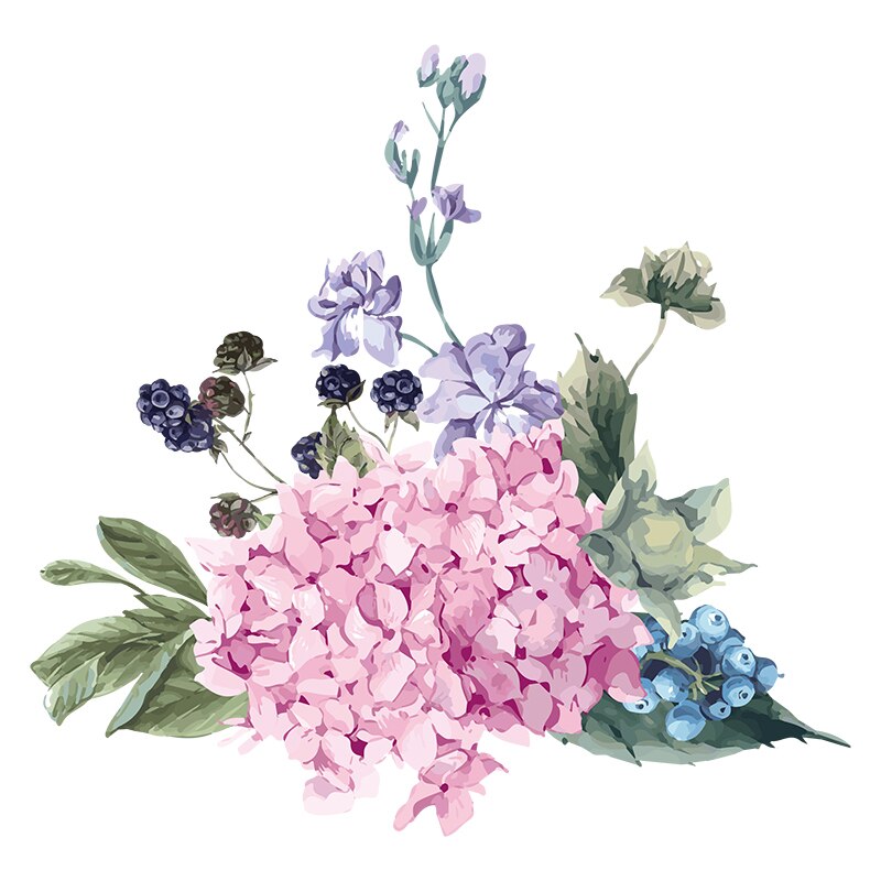 Three Ratels QCF6 Hydrangea flower Sticker Vinyl P... – Grandado