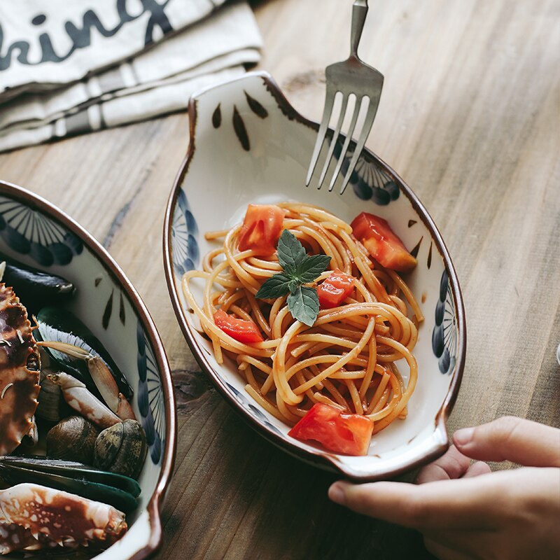 RHE Creativity Boat shape Ceramic plate spaghetti ... – Vicedeal