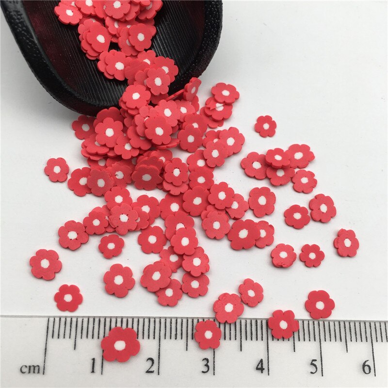 50g Red Flower Polymer Clay Sprinkle For Kids Diy ... – Grandado