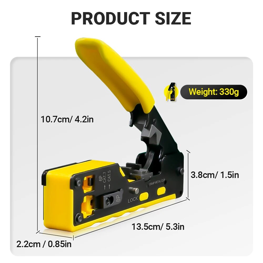 AMPCOM EZ-Type RJ45 Network Crimper - Crimp/Cut LA... – Grandado