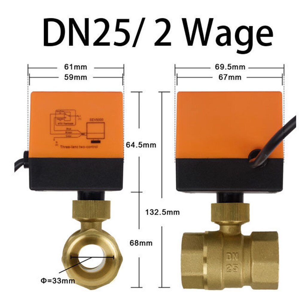 DN15 DN20 DN25 motorized electric valve 2-way bras... – Grandado