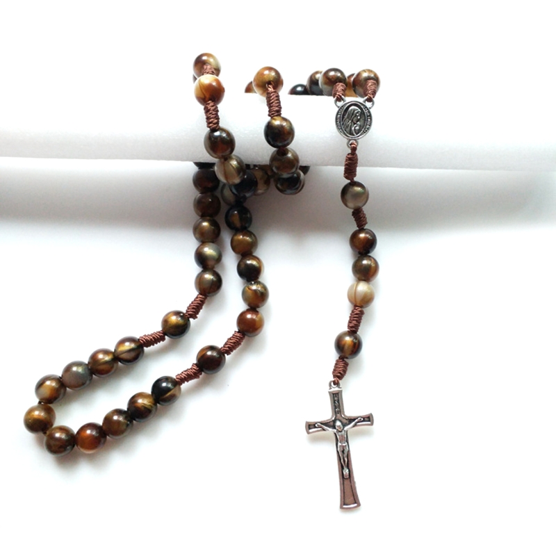 Vintage Rosary Catholic Prayer Beads Necklace Chri... – Grandado