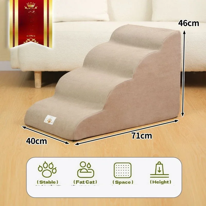 Pet 2/3 Step Stair Dog/Cat Ramp Ladder Memory Foam... – Grandado