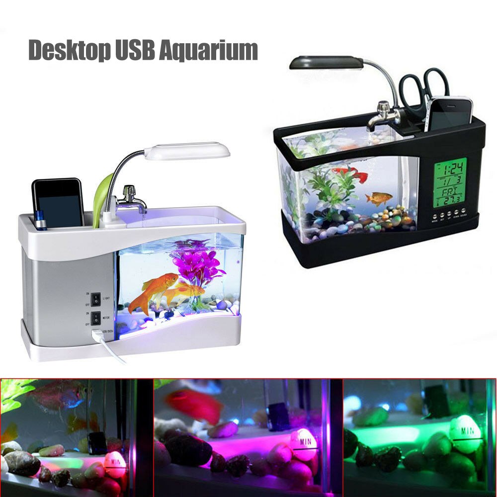 Usb desktop mini akvarium akvarium led lampe lys l... – Grandado