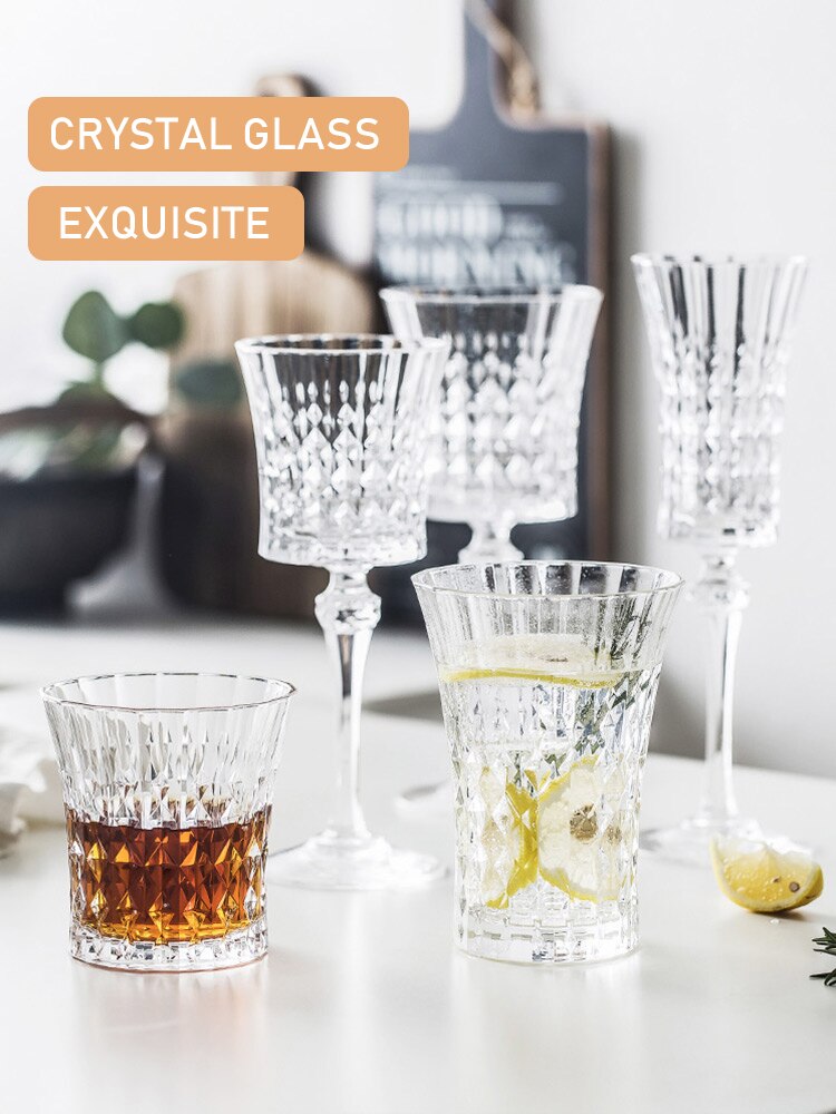 Europe Style Crystal Glass Retro Carved Luxury Gob... – Grandado