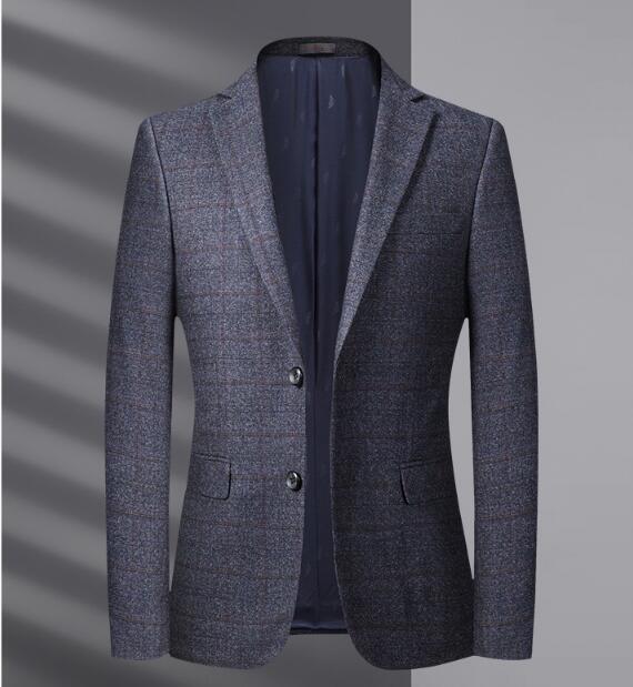 Men's Autumn Winter Blazer Jacket Blazer Grid Suit... – Vicedeal
