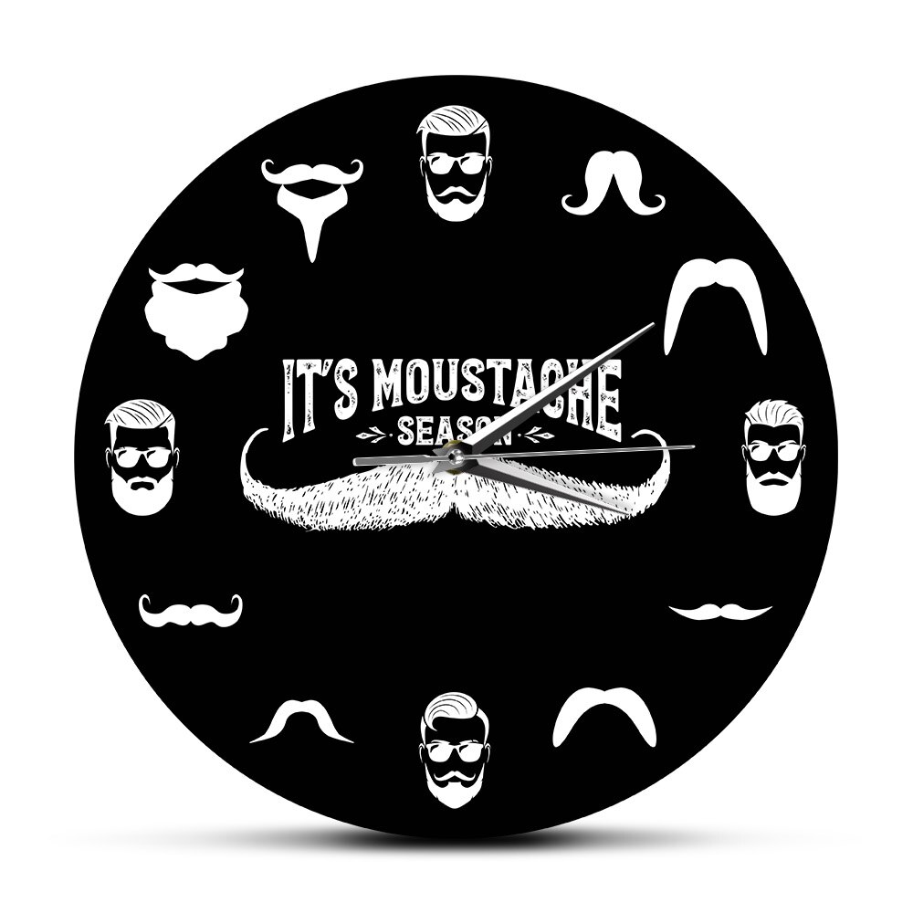 Hipster Mens Beard Season Funny Wall Clock Beard a... – Grandado