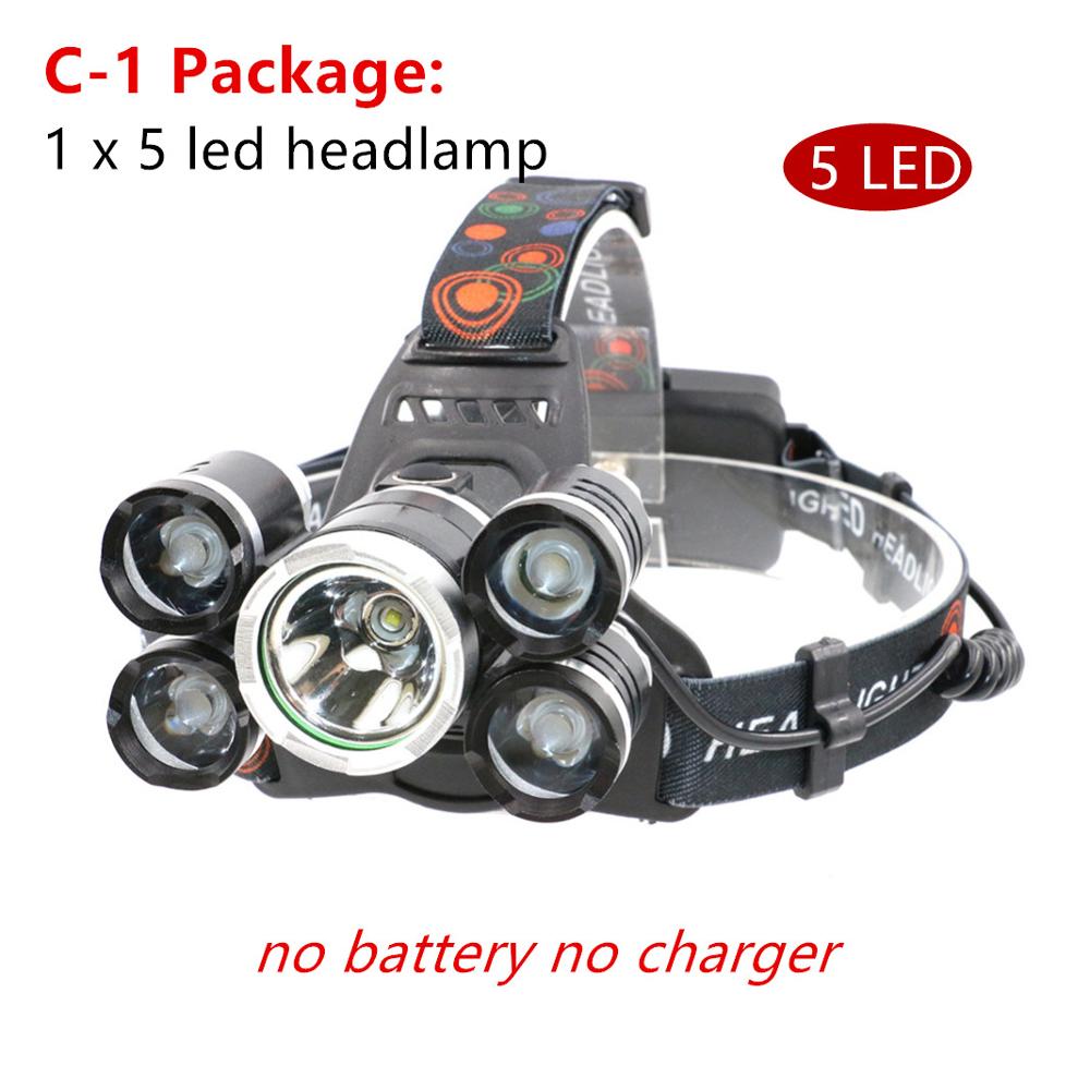 5000LM 3 LED 5 LED T6+2R5 Headlamp ZOOM Headlight ... – Vicedeal