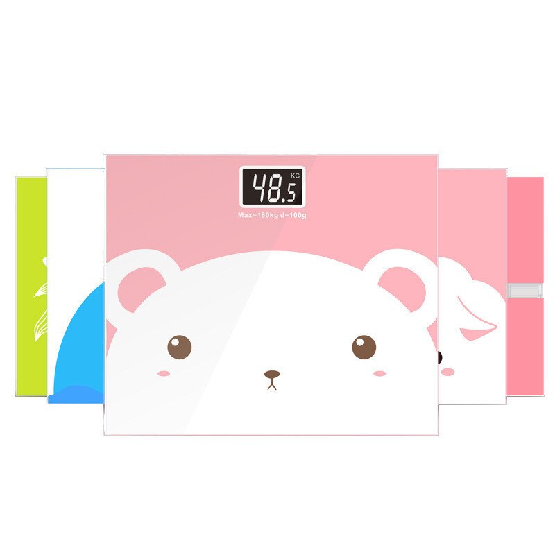 50g-180Kg Cute Bathroom Body Scales Toughened Glas... – Grandado