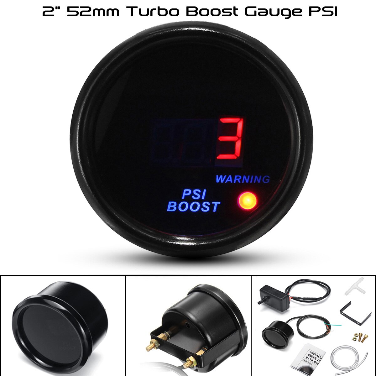 Turbo Boost Manometer-14 ~ 30 Psi/ -1 ~ 2 Bar Digi... – Vicedeal