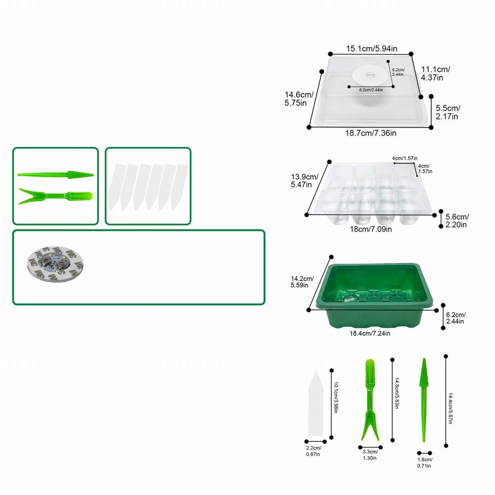 14pcs Seedling Tools 12cell Tray Growth Lights Wat... – Vicedeal