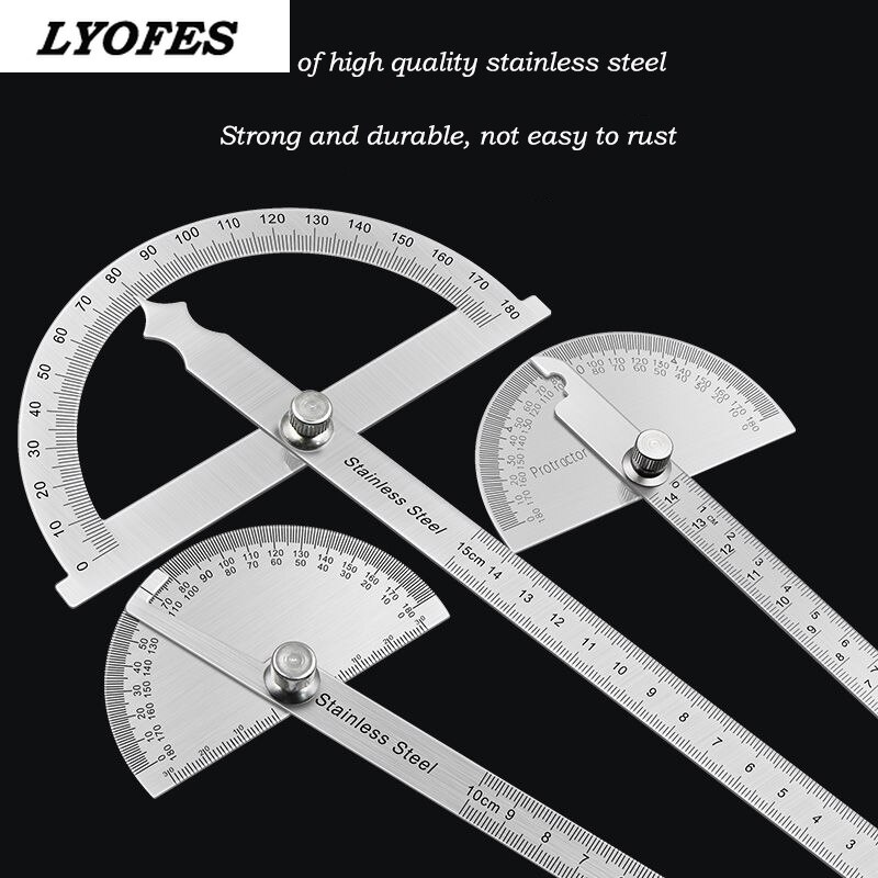 Stainless Steel Protractor Round Head Rotary Angle... – Vicedeal