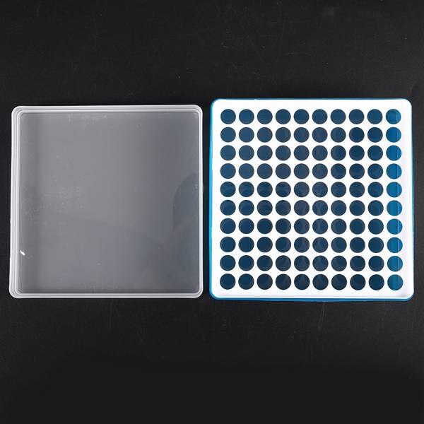Plastic Square 100 Positions Laboratory 1.5ml Centrifuge Tube Case Box ...