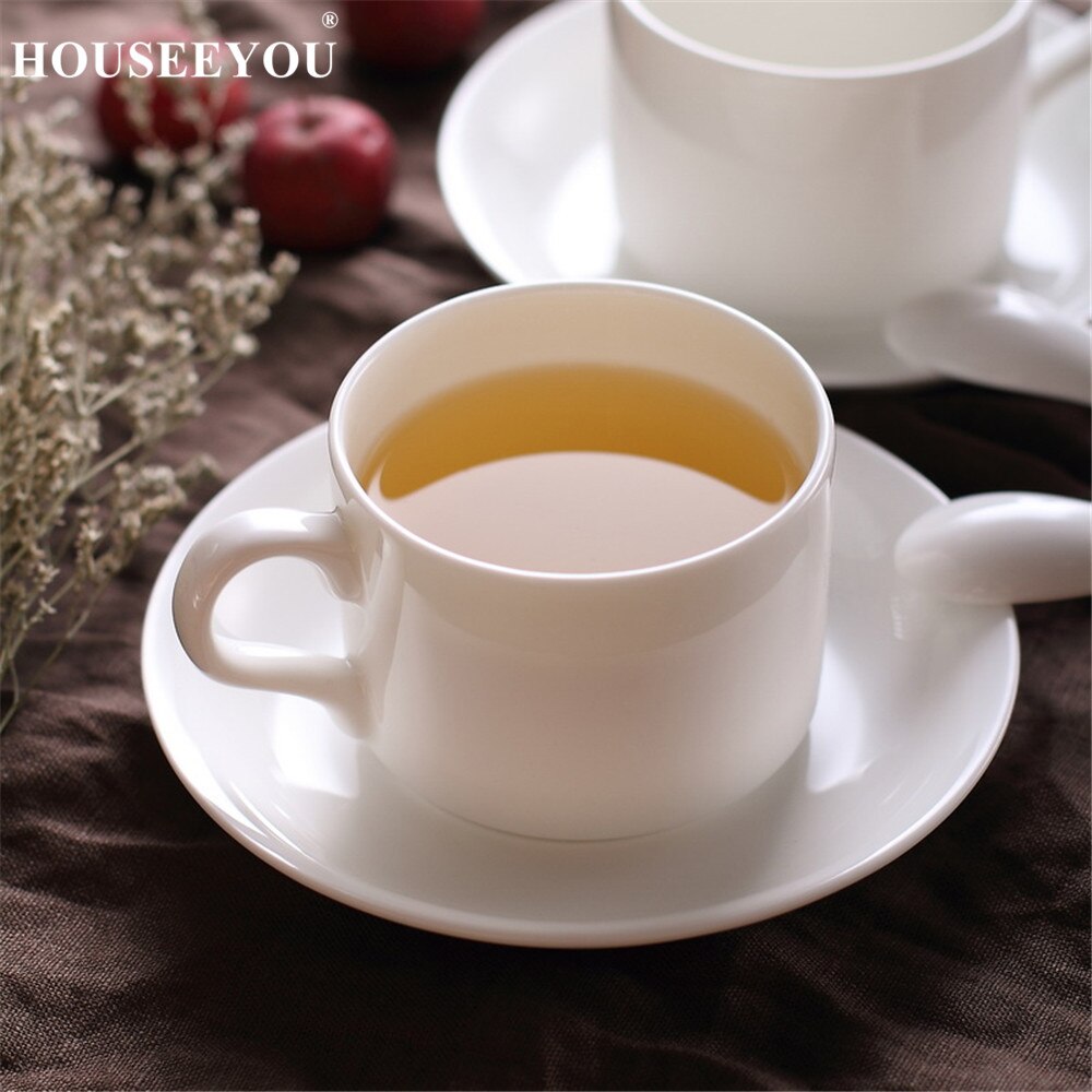 HOUSEEYOU White Ceramic Italian Coffee Cup Teacups... – Grandado