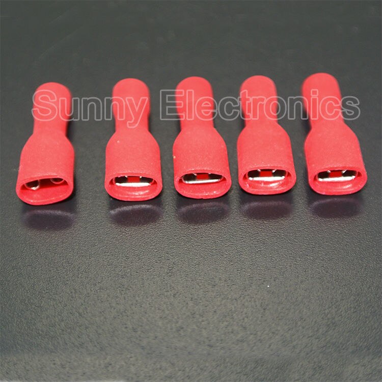 1000x Red 6.3mm Fully Insulated Female Spade Elect... – Grandado
