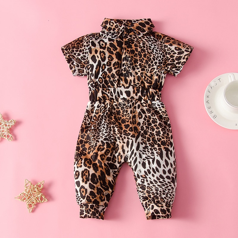 Kids Baby Girls Leopard Rompers Outfits Short Slee... – Vicedeal