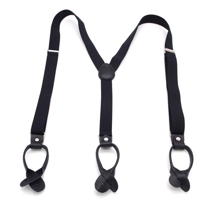 Black Button Suspenders Leather for Women Y-back S... – Vicedeal