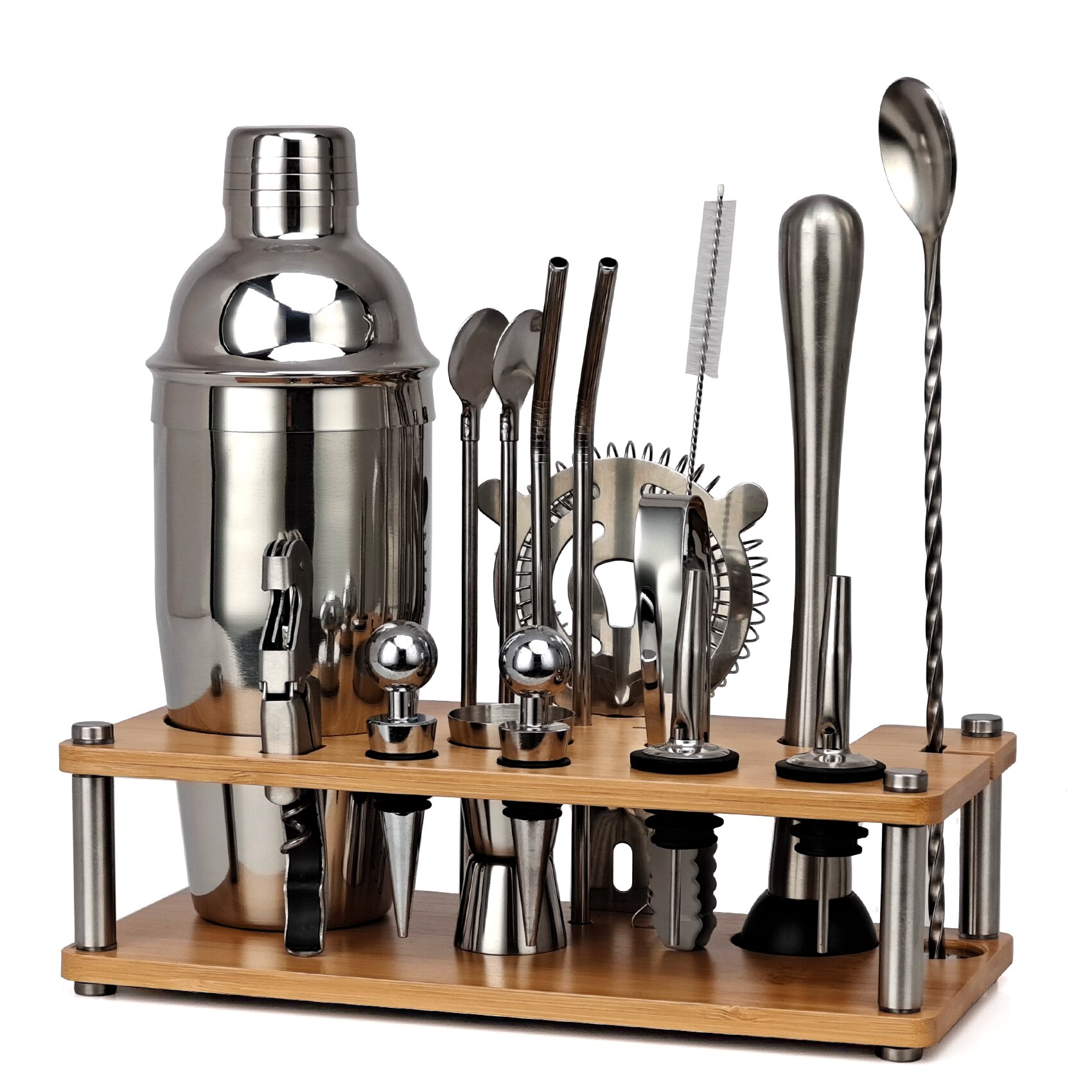 Bartender Kit 17-Piece Cocktail Shaker Set Removab... – Vicedeal
