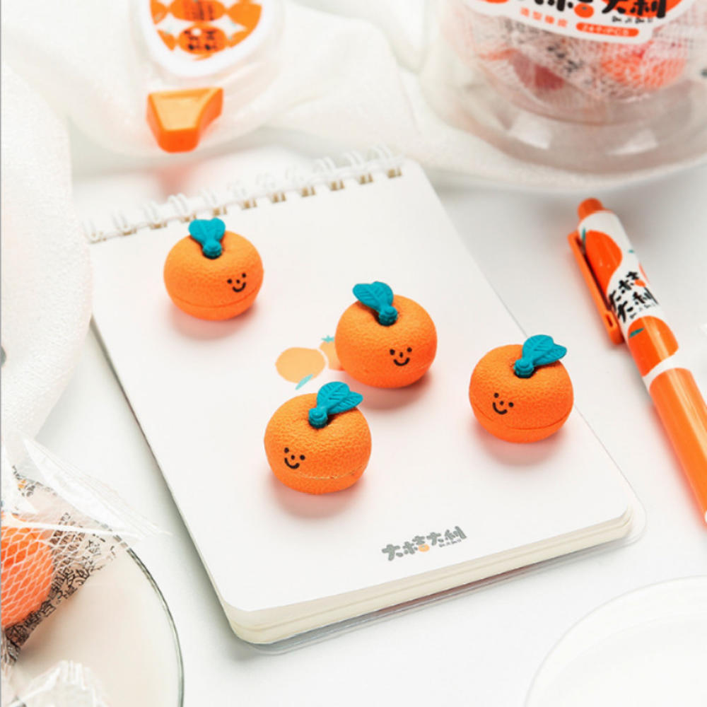 Mini Cute Orange Eraser Fruit Eraser School Suppli... – Grandado
