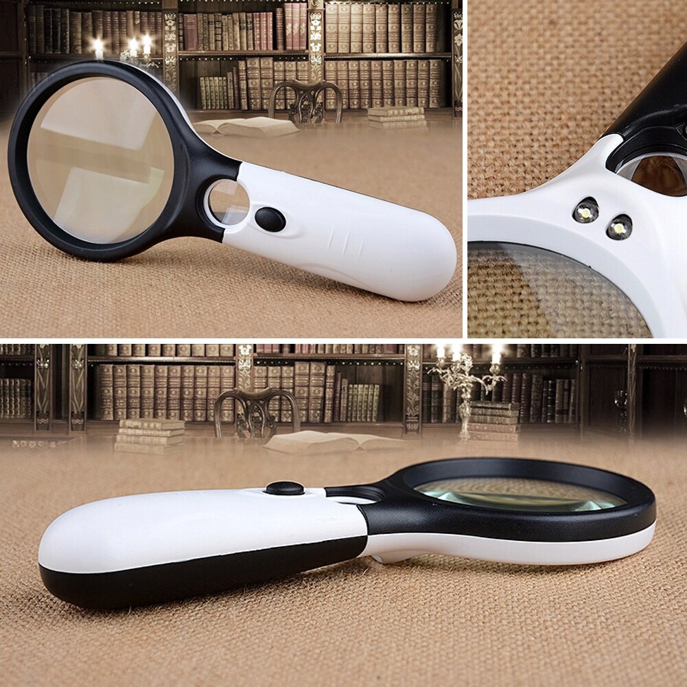 45X 3LED Magnifying Glass Lens Handheld Loupe Magn... – Grandado