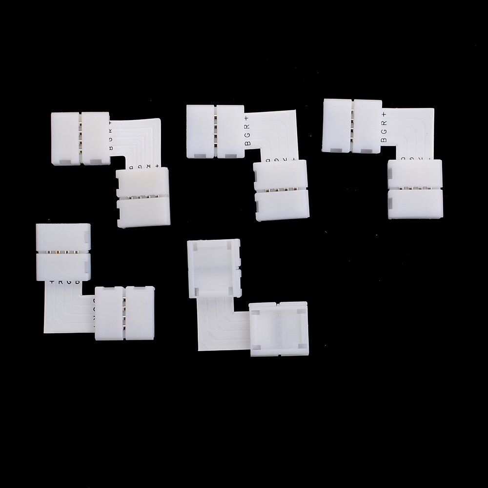 5pc 5050 10mm L Shape Connector RGB LED Strip Adap... – Vicedeal