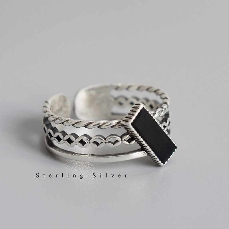 Persoonlijkheid Bohemian Vintage Zwarte Ringen Voo... – Grandado