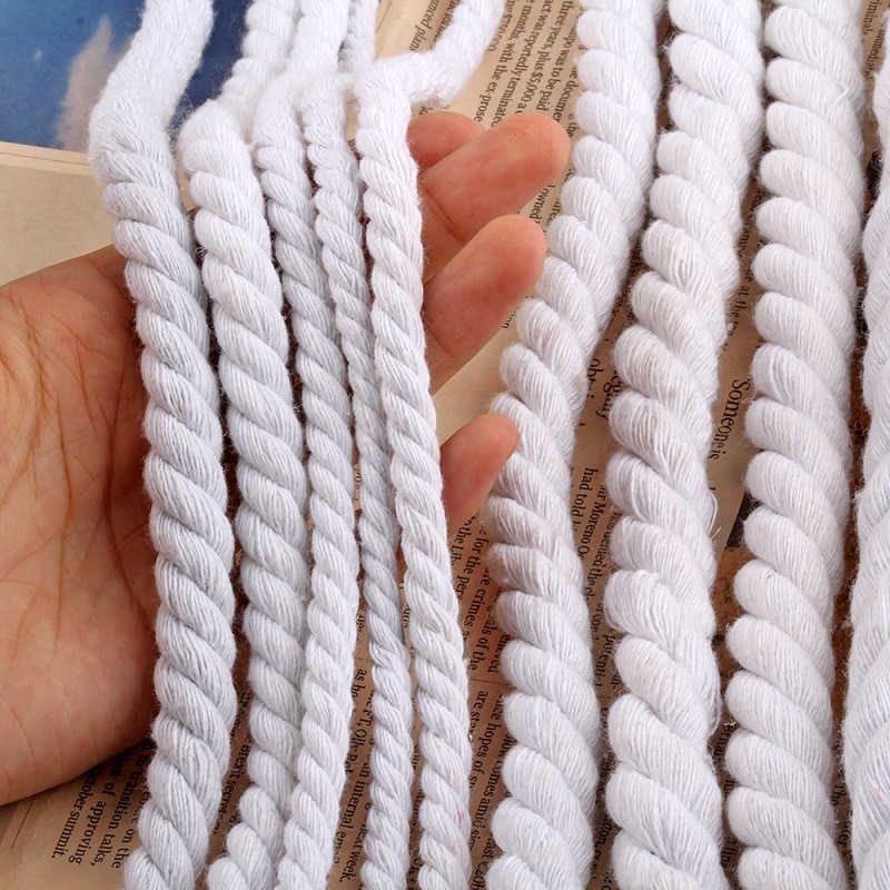 1 Meter Beige Cotton Three Twisted Rope String Cor... – Grandado